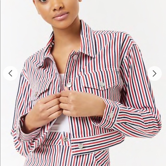 Forever 21 | Jackets & Coats | Red White And Blue Striped Jacket | Poshmark